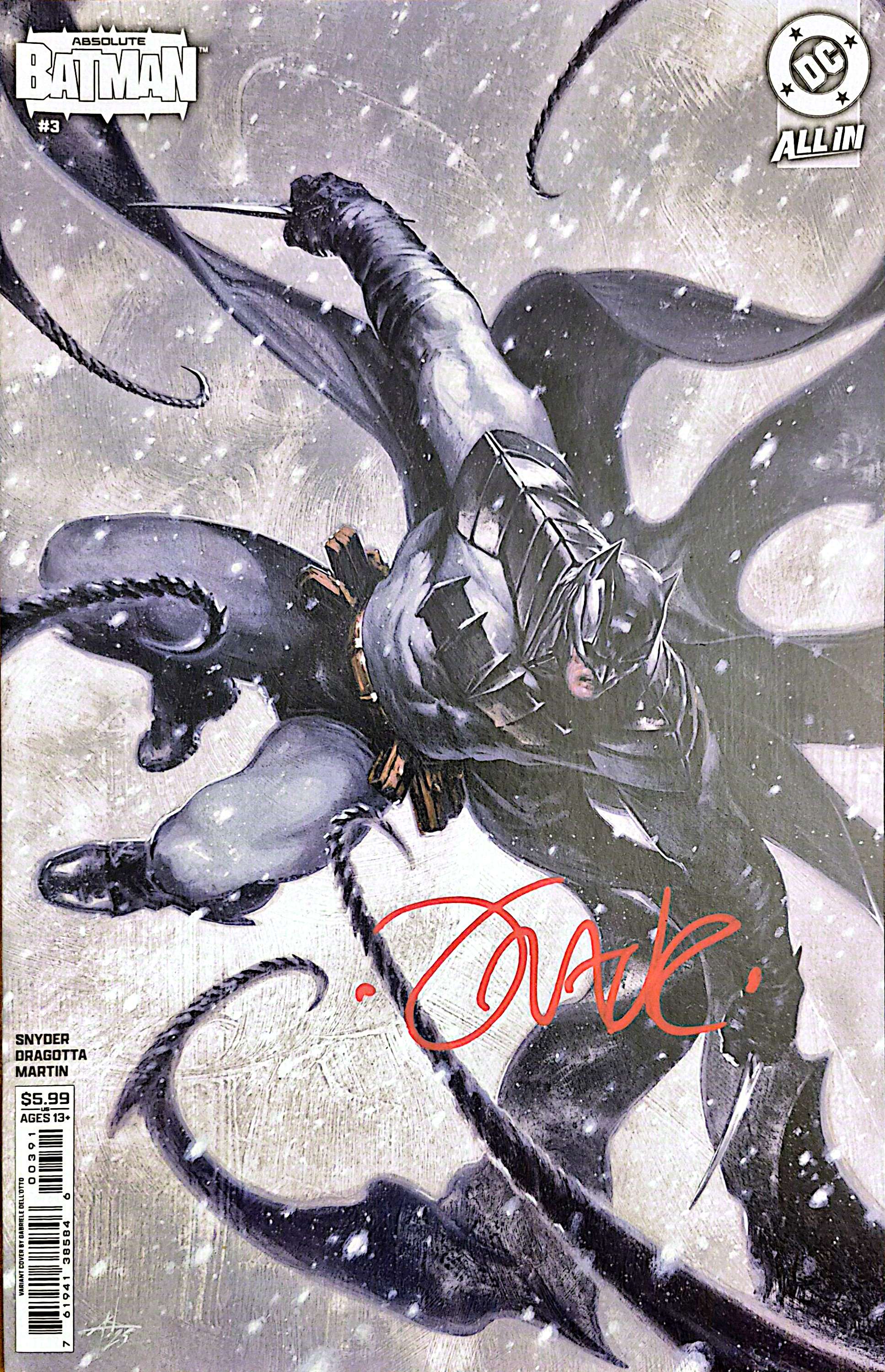 Absolute Batman #3 3rd print Dell'Otto Variant - Signed by Frank Marti ...