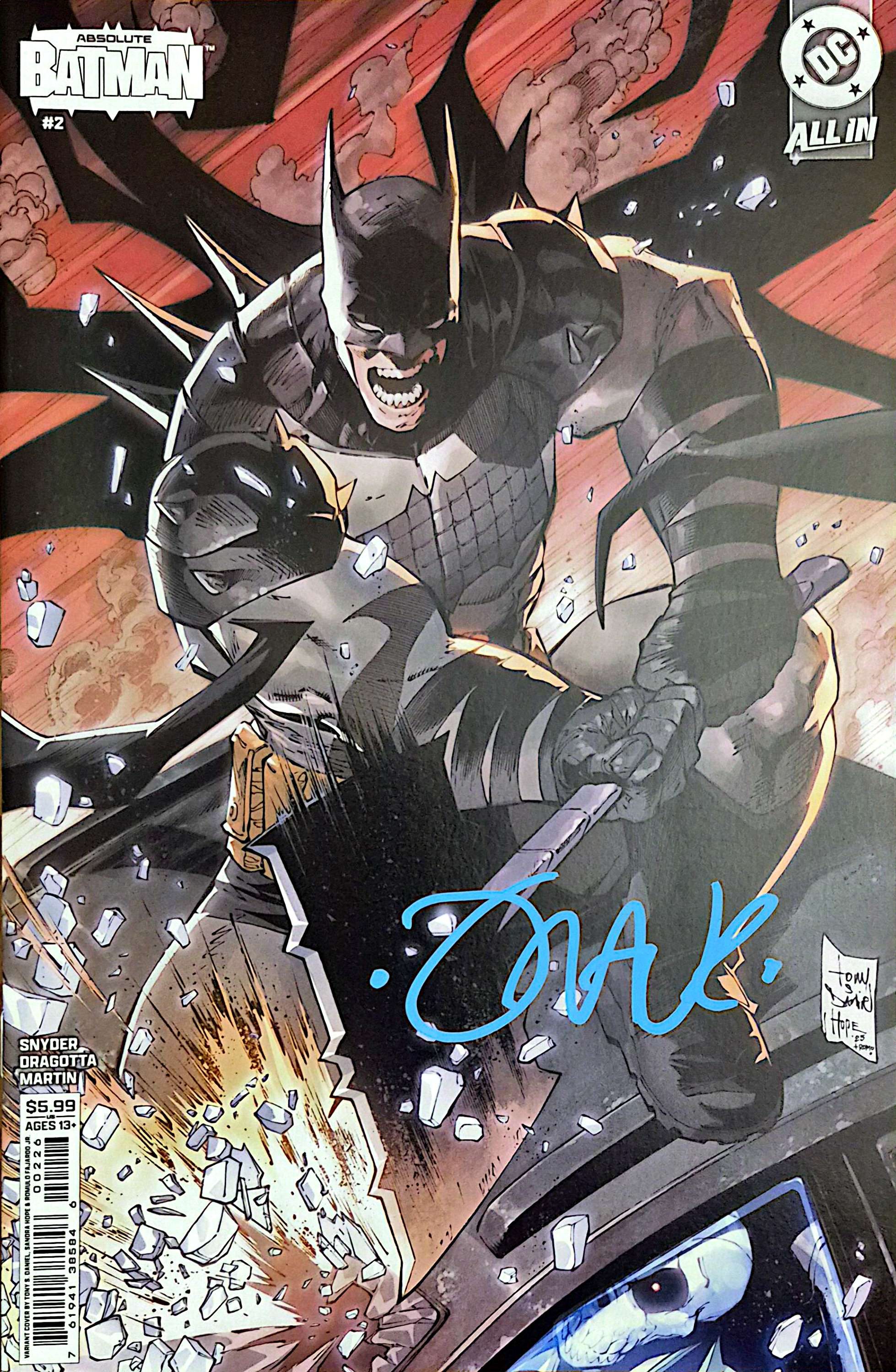 Absolute Batman #2 4th print S. Daniel Variant - Signed by Frank Marti ...